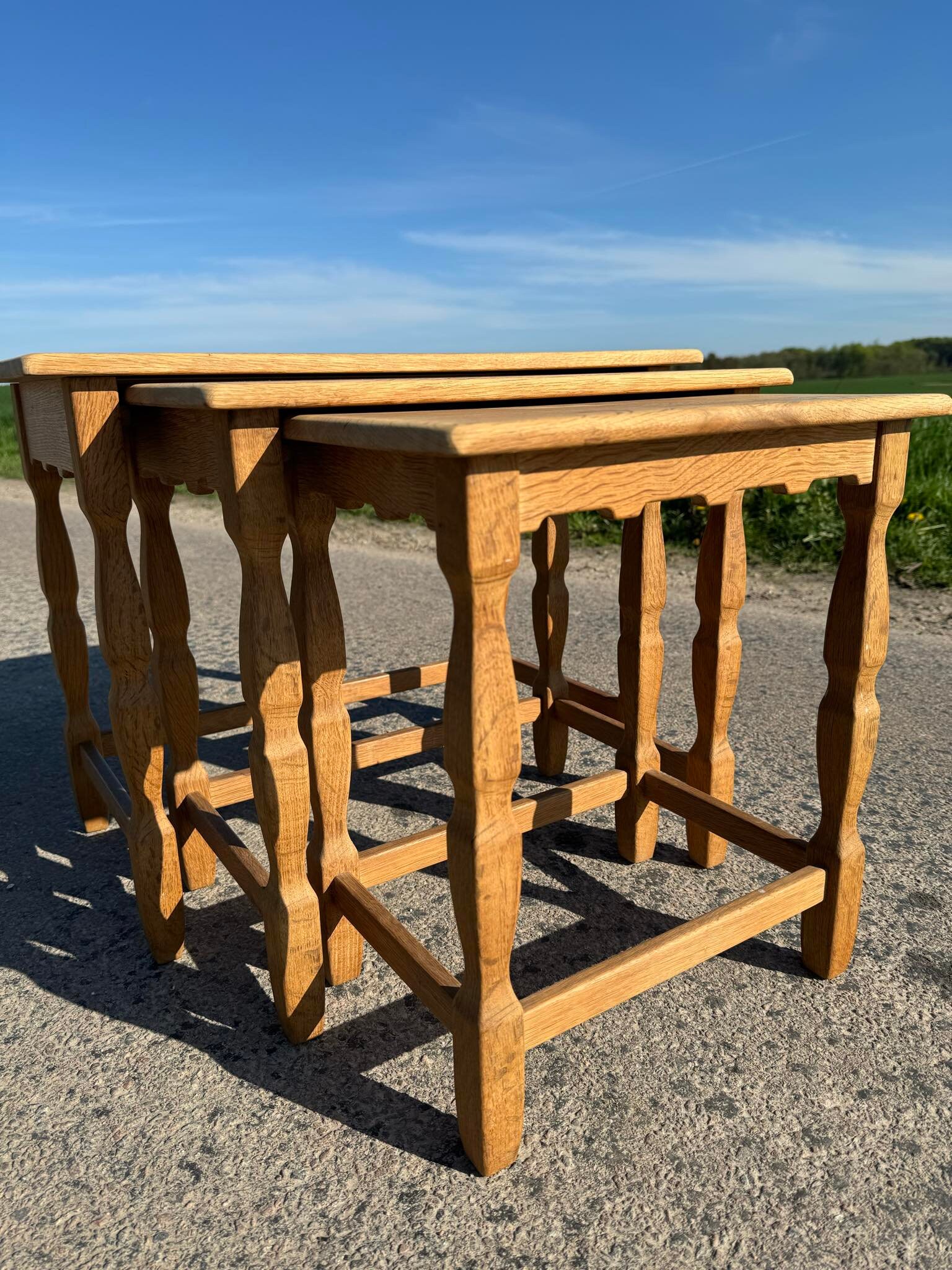 Kjærnulf Nesting Tables in Solid Oak. - Etsy