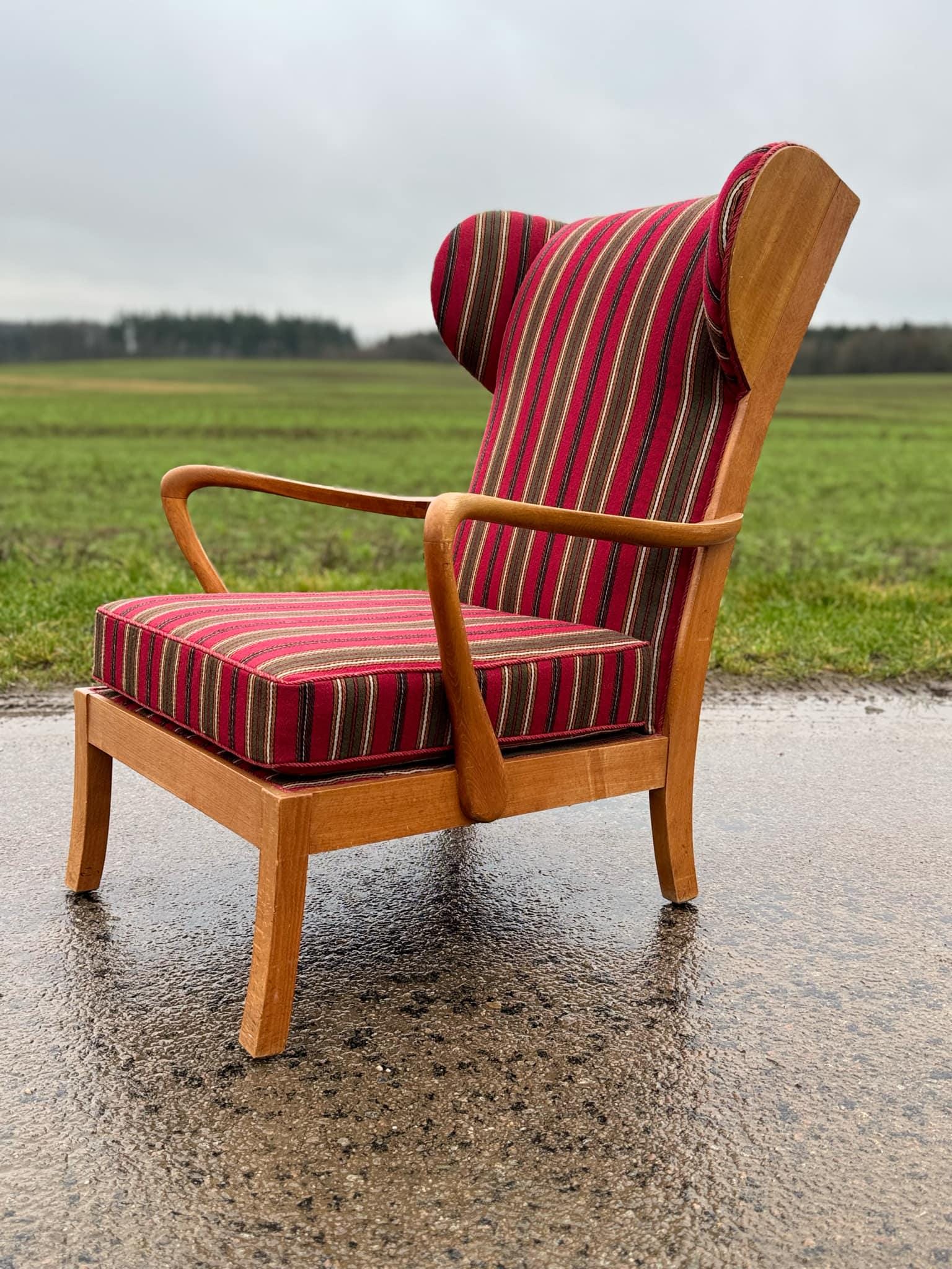 Danish Mid Century Modern High Wing Back Chair - Etsy