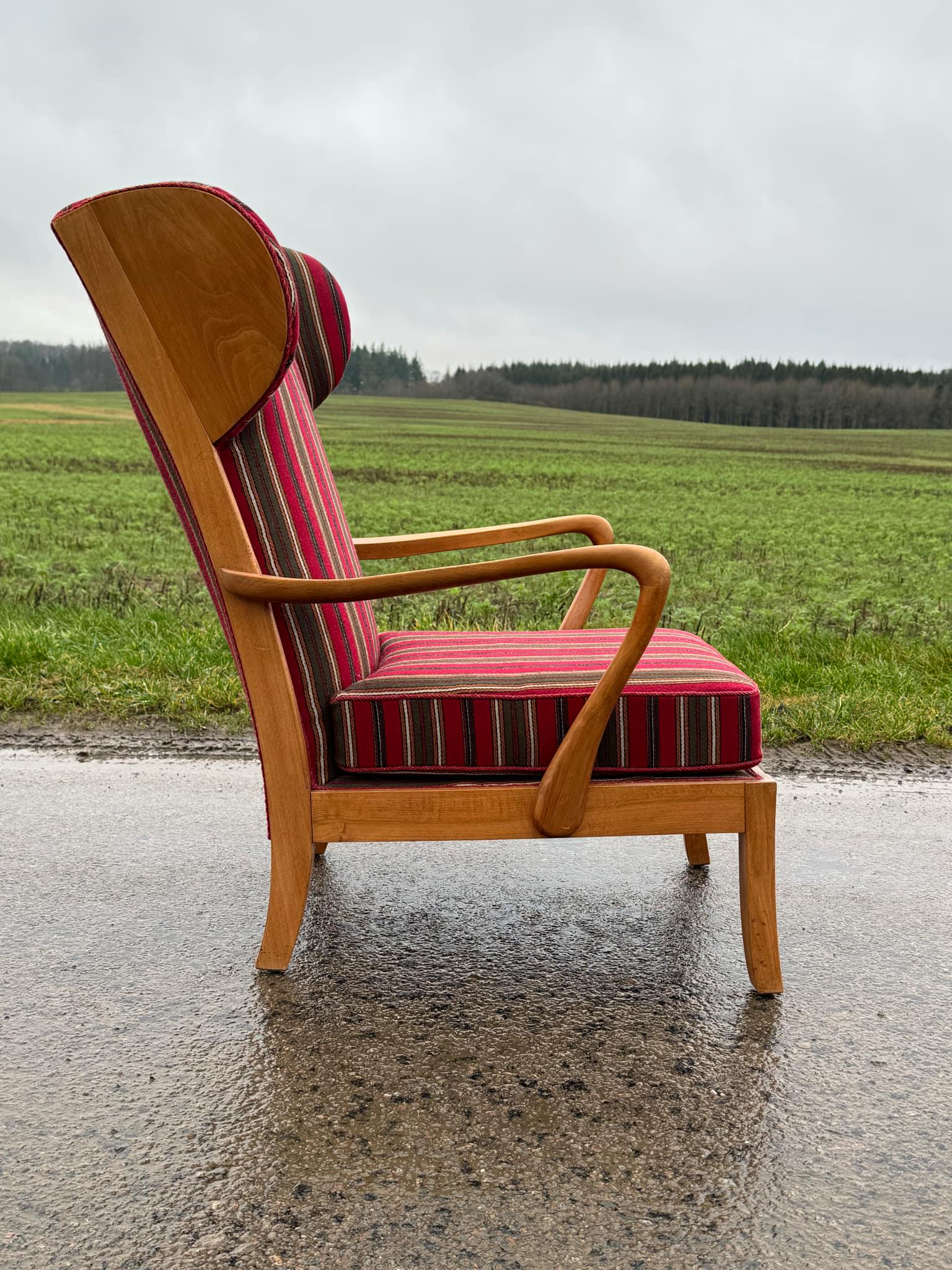 Danish Mid Century Modern High Wing Back Chair - Etsy