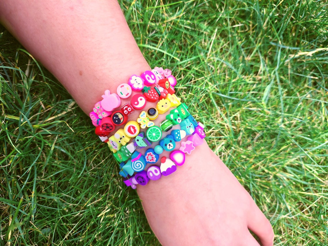Colour Block Kandi Bracelet Kidcore Weirdcore Rainbow - Etsy
