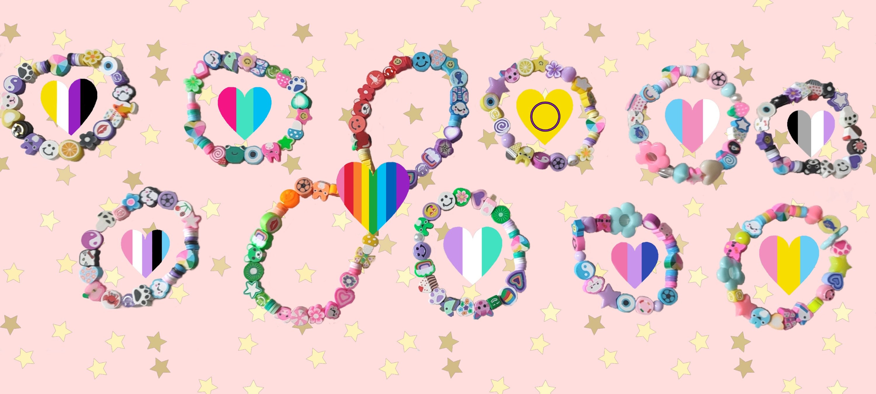 Pride Kandi Bracelet All LGBTQIA Flags Available Parade Festival Love ...