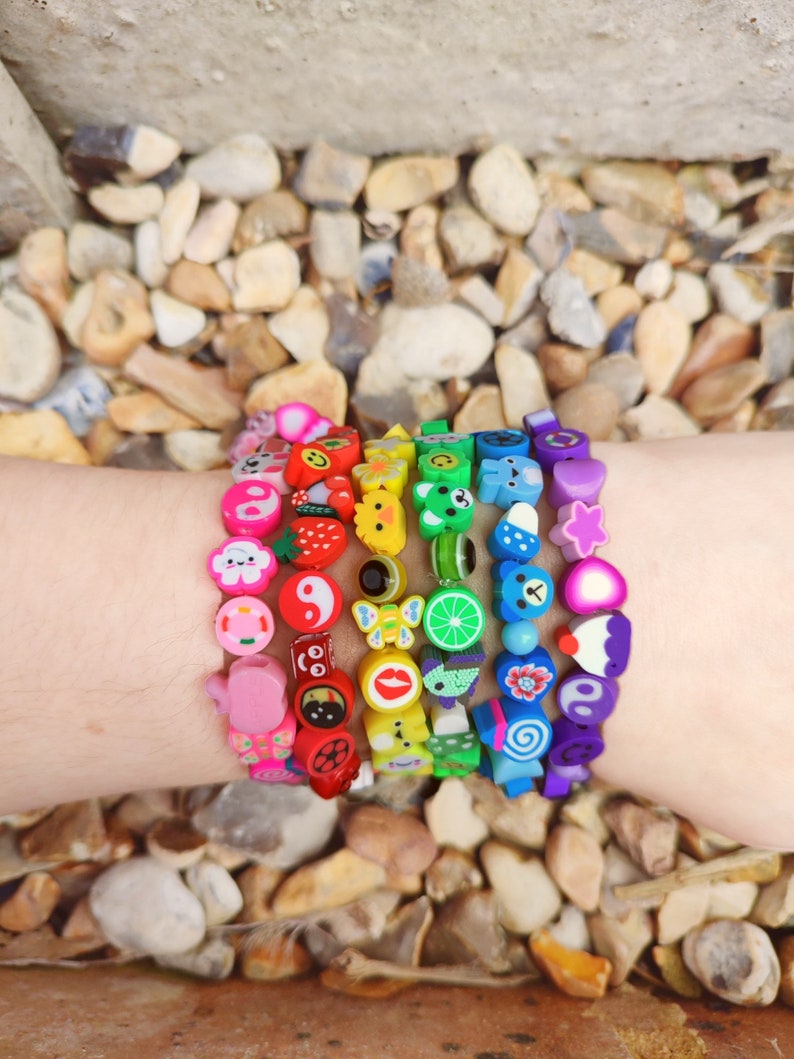 Colour Block Kandi Bracelet Kidcore Weirdcore Rainbow - Etsy