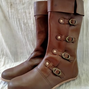 Medieval Leather Armor Boot With Leather Sole Viking Leather - Etsy