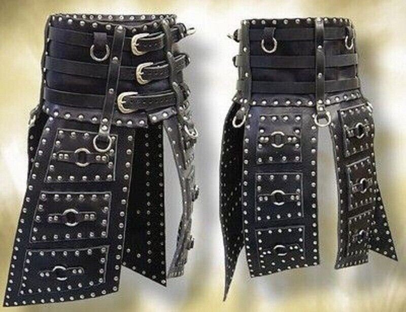 Medieval Viking Knight Waist Armor Leather Black Samurai Look Armor ICA ...