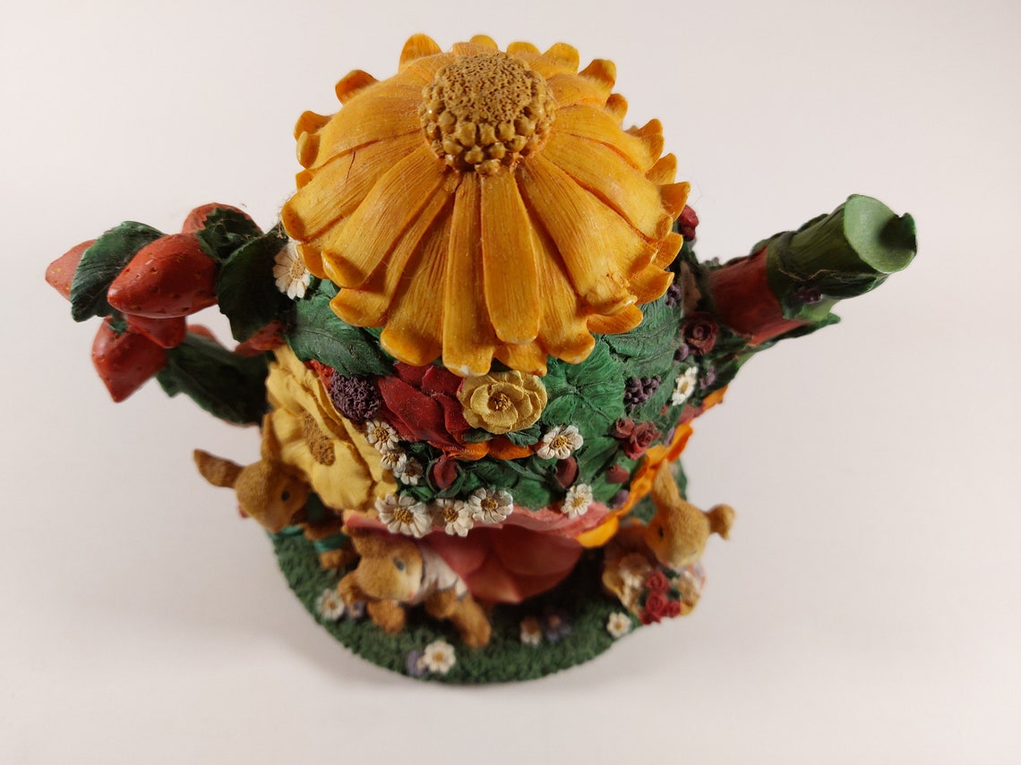 Teapot Bunny Garden / Strawberries/ Flowers Piggy Bank - Coin / Money ...