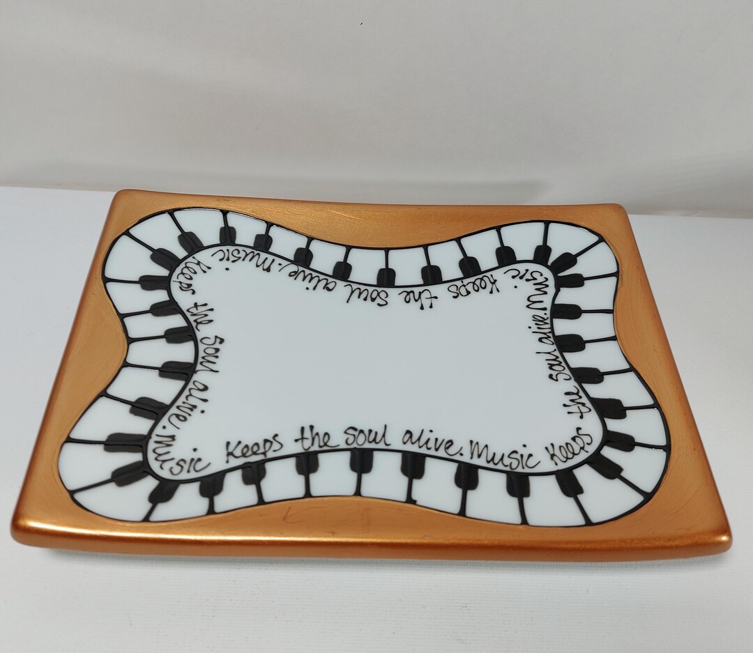 Handmade Ceramic Pottery Plate Platter - Art Pottery - Signed - Music ...