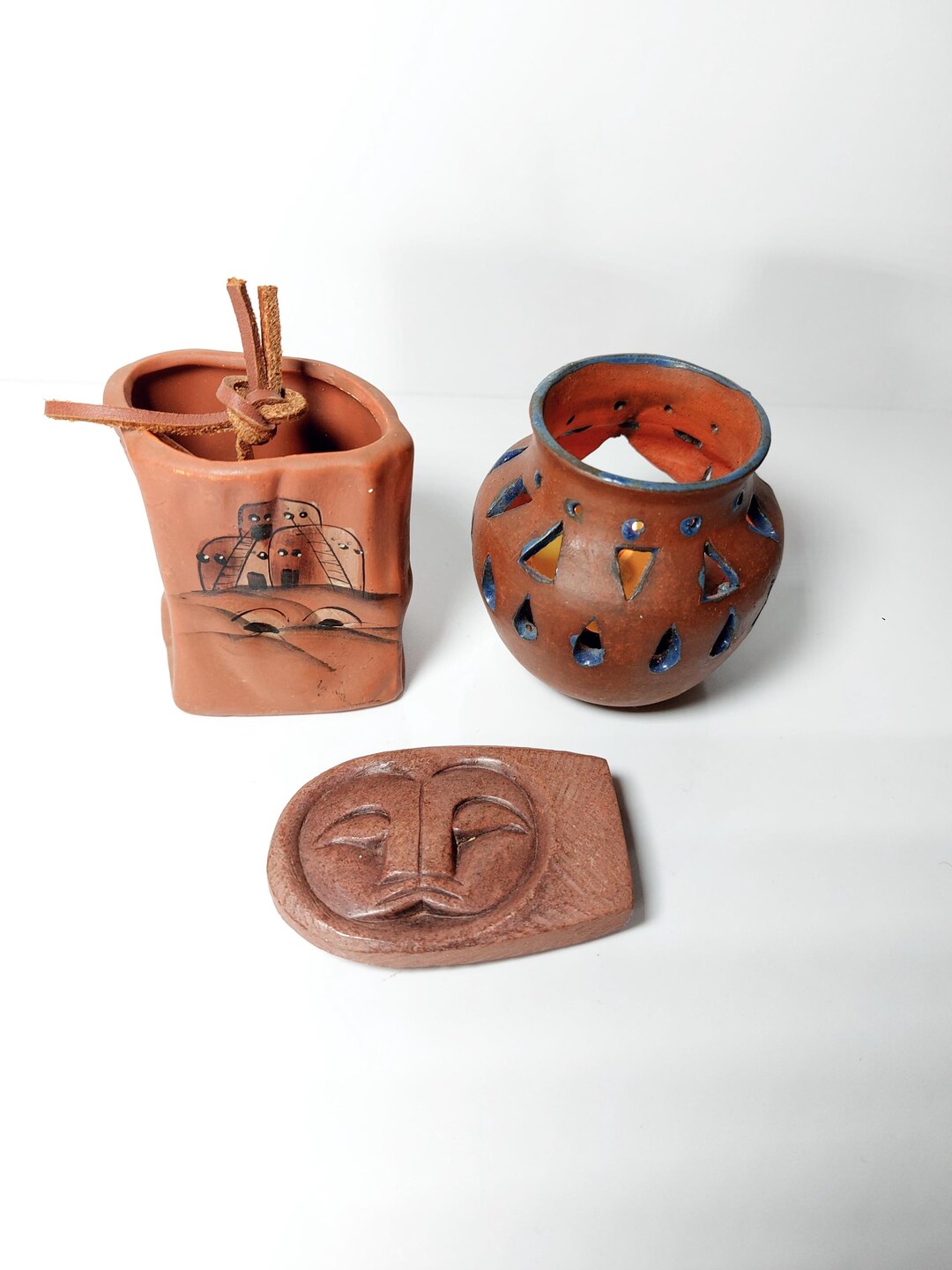 3 Item Set - Southwest / Native Pottery & Carved Stone - Santa Fe ...