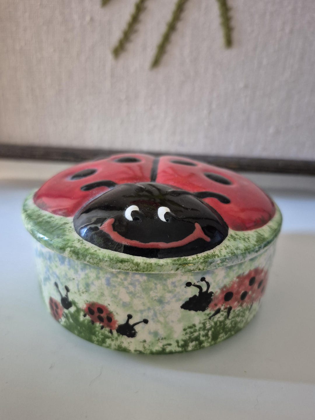 Ladybug Lidded Bowl - Handmade Studio Pottery - One of a Kind Home ...