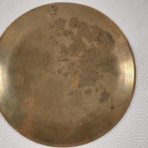 Vintage Set of 3 Bronze & Copper Plates With Enameled Geometric ...