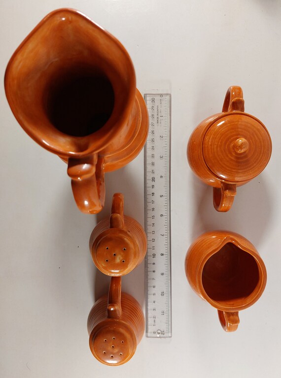 Handmade Pottery Set - Decanter, Sugar Bowl, Creamer,… - Gem