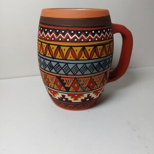 Peruvian Clay Folk Art Pottery Terracotta Set Hand Painted Mug ...