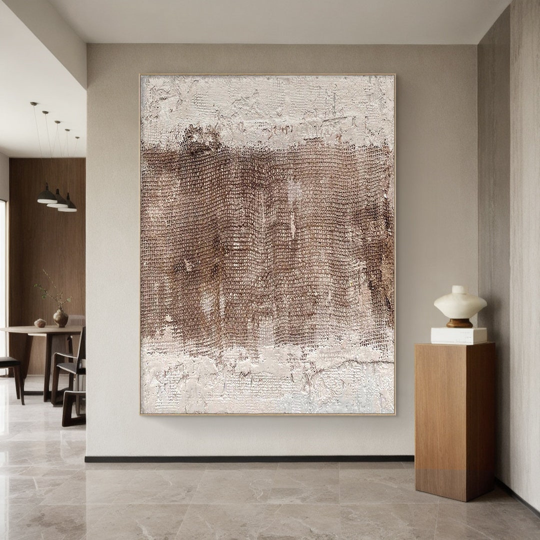 Original Beige Brown Abstract Wall Art, Brown Wabi-sabi Wall Art,brown ...