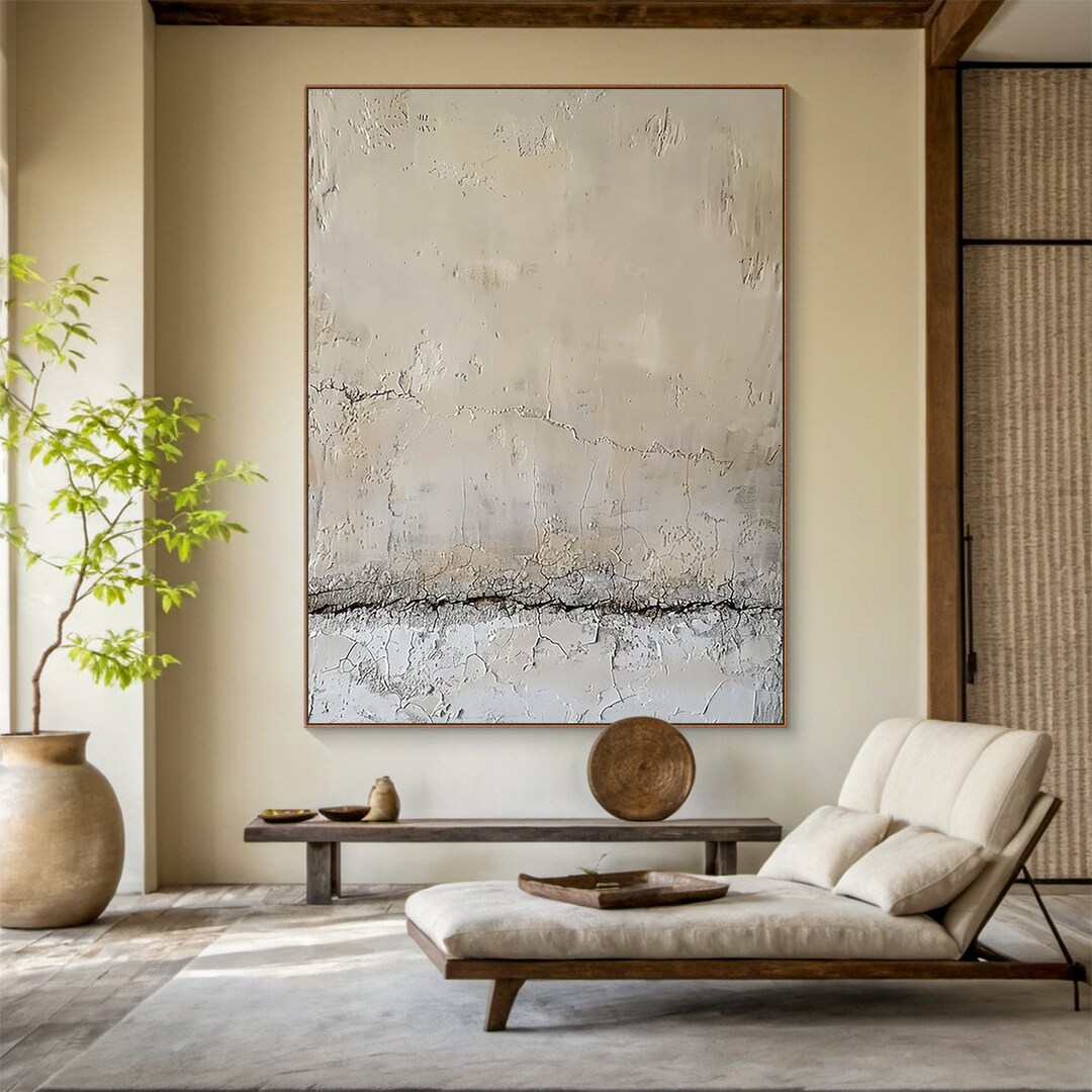 Large Beige Minimalist Wall Art,neutral Textured Wall Art,wabi-sabi ...