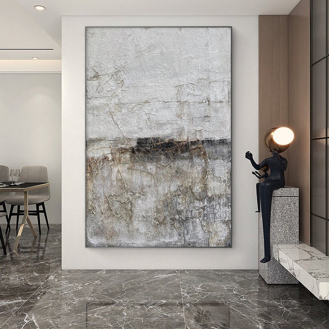 White Gray Abstract Wall Art,wabi Sabi Wall Art,neutral Abstract ...