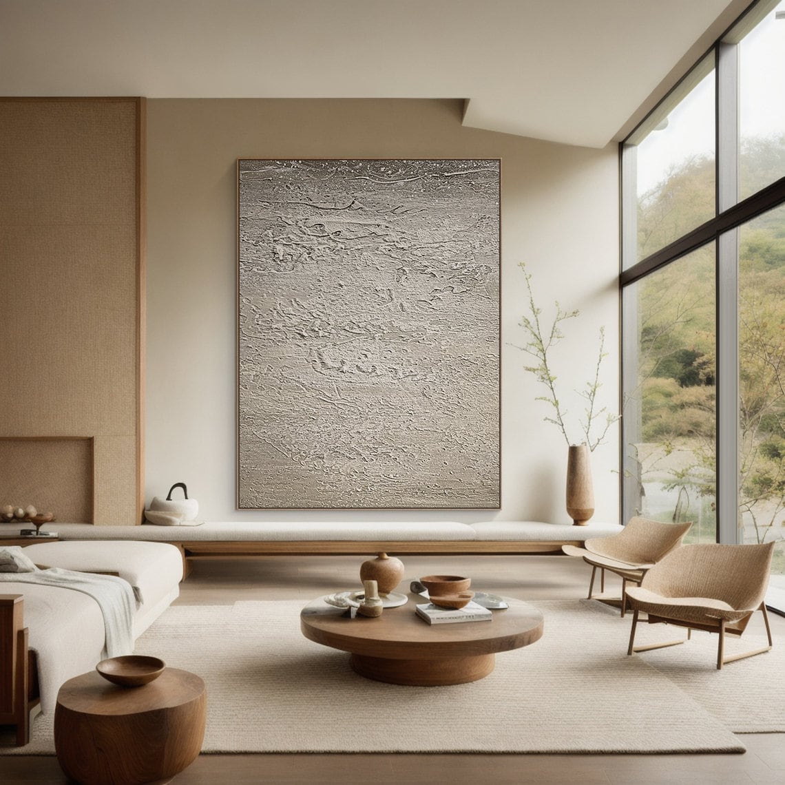 Abstract Original Beige Painting on Canvas,minimalist Texture Painting ...