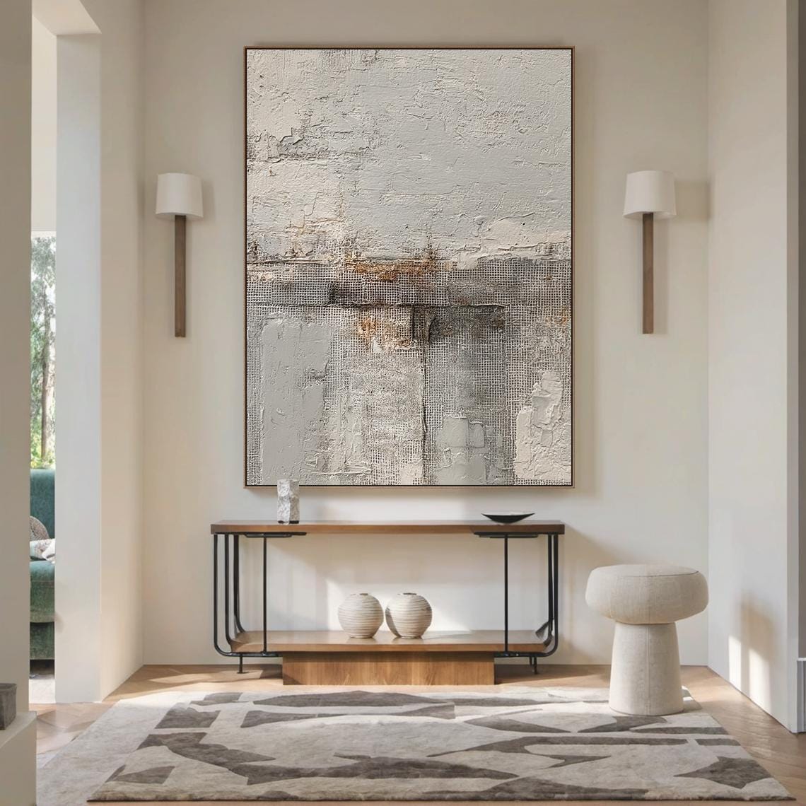 Wabi-sabi Textural Abstract Wall Art,architectural Minimalist Canvas ...