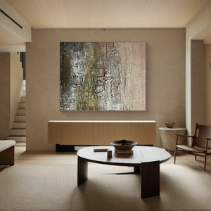 Large Vertical Brown Gold Wall Artwork,stylish Living Room Wall Art ...