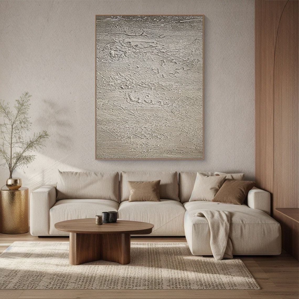 Abstract Original Beige Painting on Canvas,minimalist Texture Painting ...