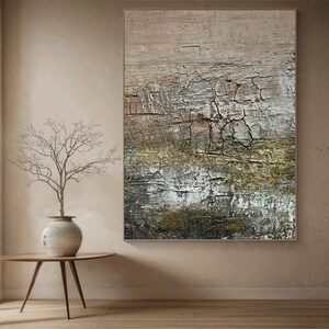 Large Vertical Brown Gold Wall Artwork,stylish Living Room Wall Art ...