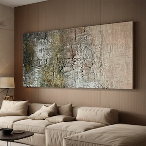 Large Vertical Brown Gold Wall Artwork,stylish Living Room Wall Art ...