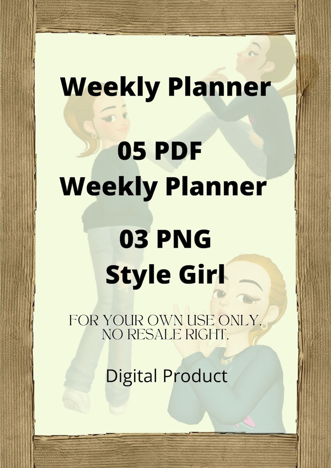 Weekly Planner Printable Weekly Planner Style Girl Weekly - Etsy