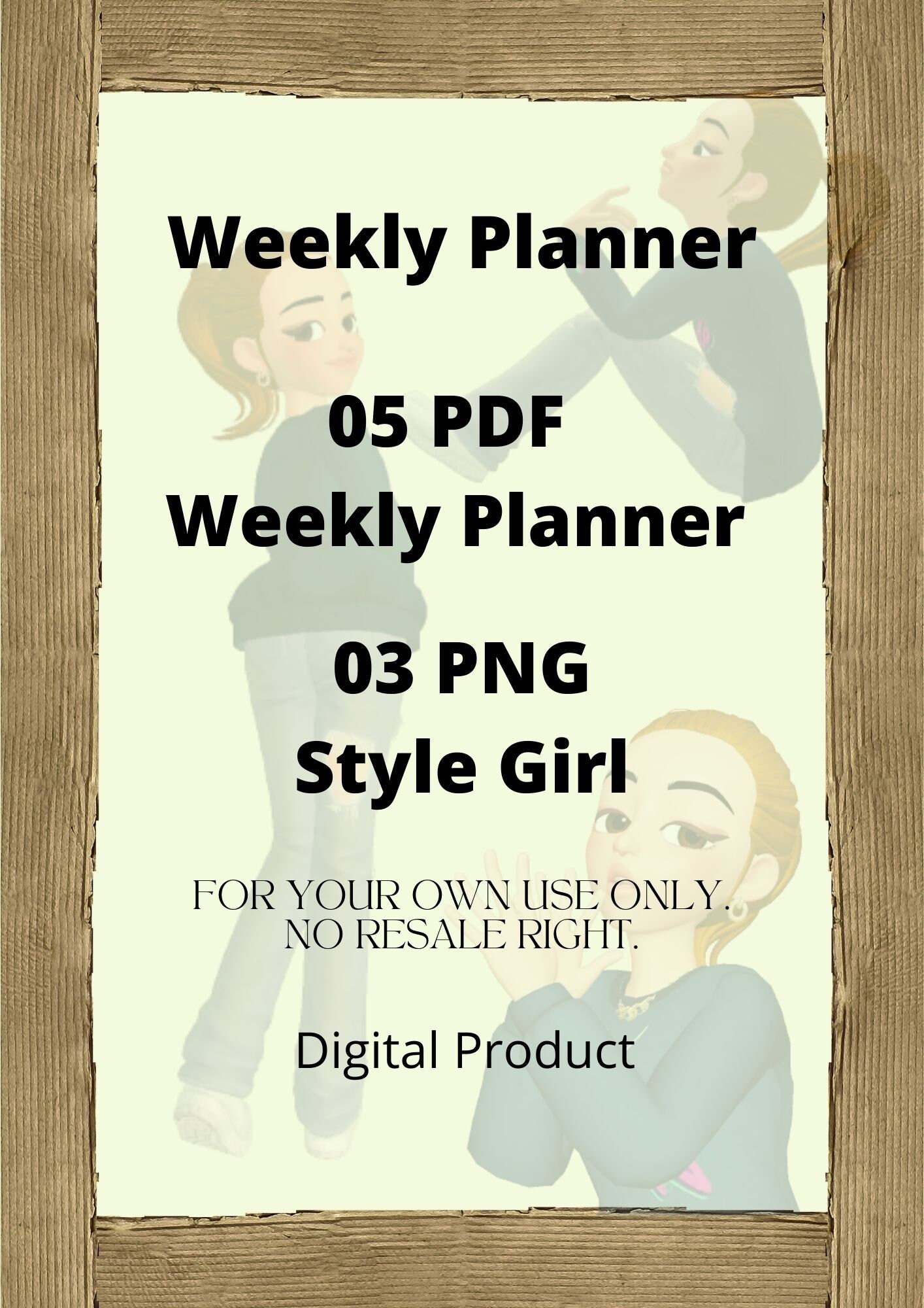 Weekly Planner Printable, Weekly Planner, Style Girl Weekly Planner ...
