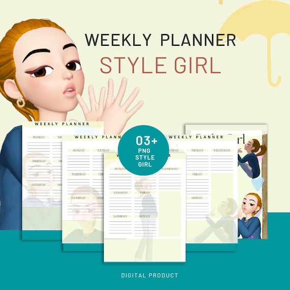 Weekly Planner Printable Weekly Planner Style Girl Weekly - Etsy