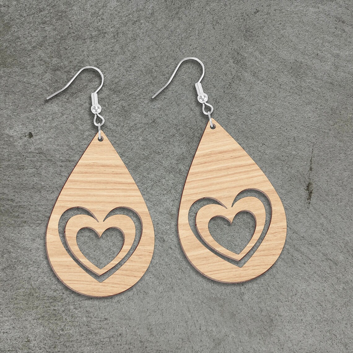 Valentine Earrings SVG Hearts SVG Earrings Heart Glowforge - Etsy