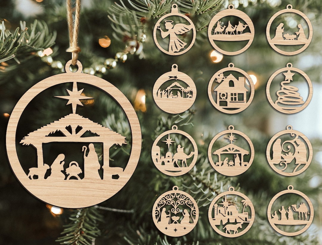 Christmas Nativity Ornament Bundle SVG, Nativity Svg, Christmas ...
