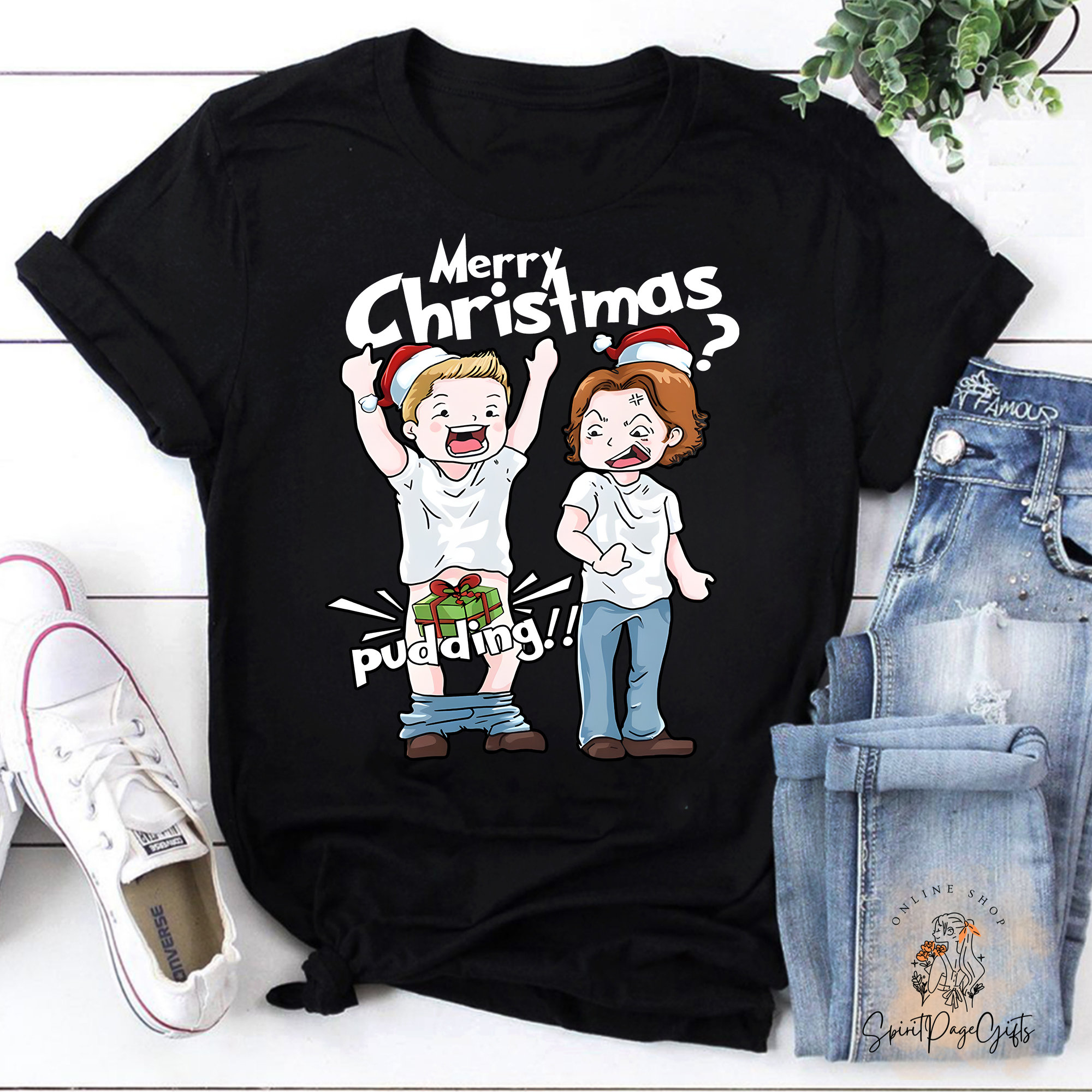Merry Christmas Pudding Unisex T-shirt, Kawaii Pudding Shirt, Christmas ...