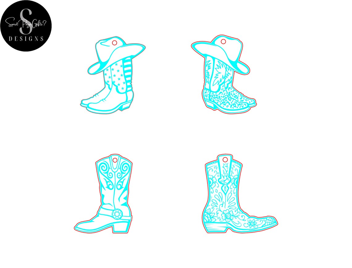 Cowboy Boot Earrings SVG Cowgirl Boot Earring SVG Cowgirl - Etsy