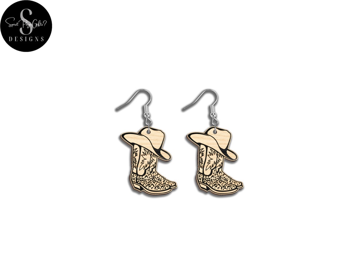 Cowboy Boot Earrings SVG Cowgirl Boot Earring SVG Cowgirl - Etsy