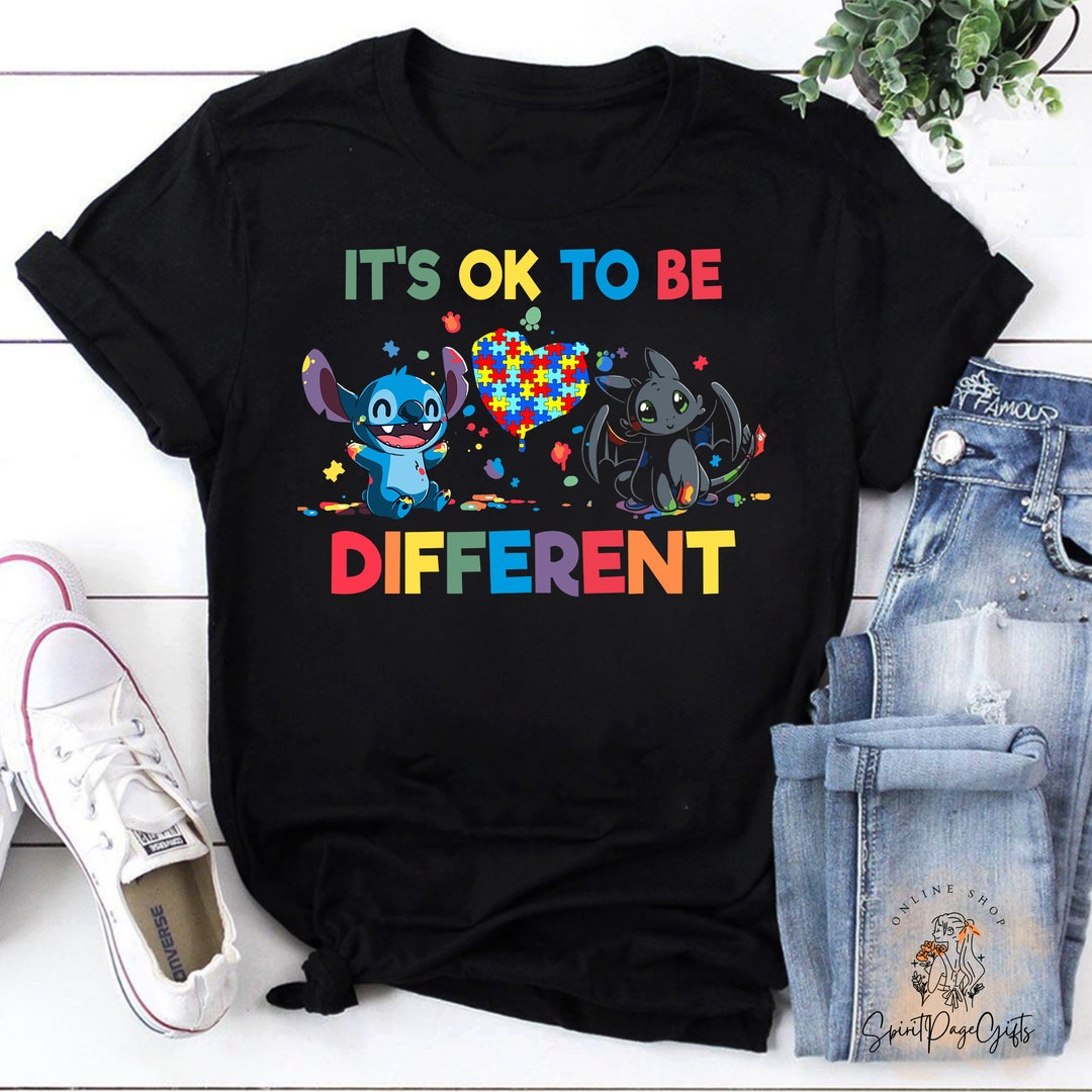 Stitch and Toothless It's Okay to Be Different Vintage T-shirt, Stitch ...