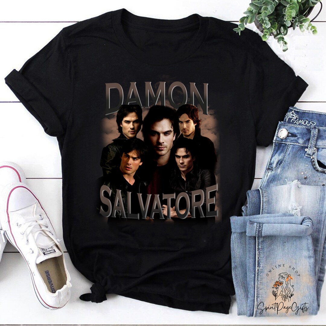 Damon Salvatore the Vampire Diaries Vintage T-shirt, Vampire Shirt ...