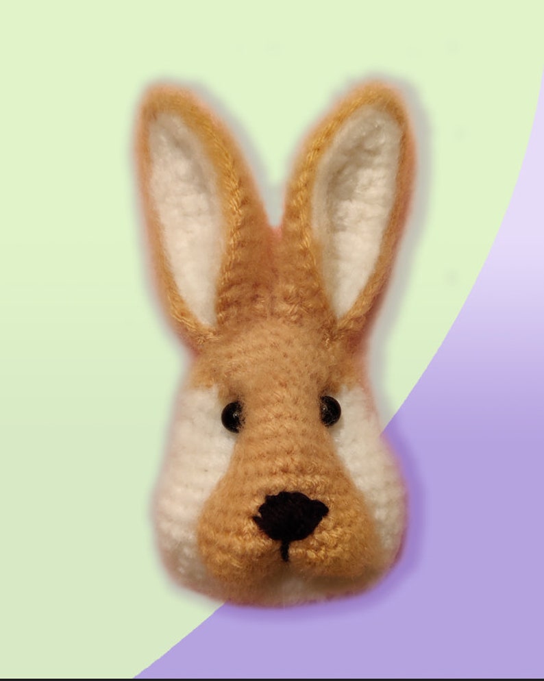 Crochet Pattern, Rabbit Head Fridge Magnet, Valentine's Day, Christmas ...