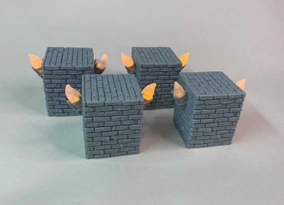 4x Flickering LED Torch Pillar for Dnd D&D Dungeons and - Etsy