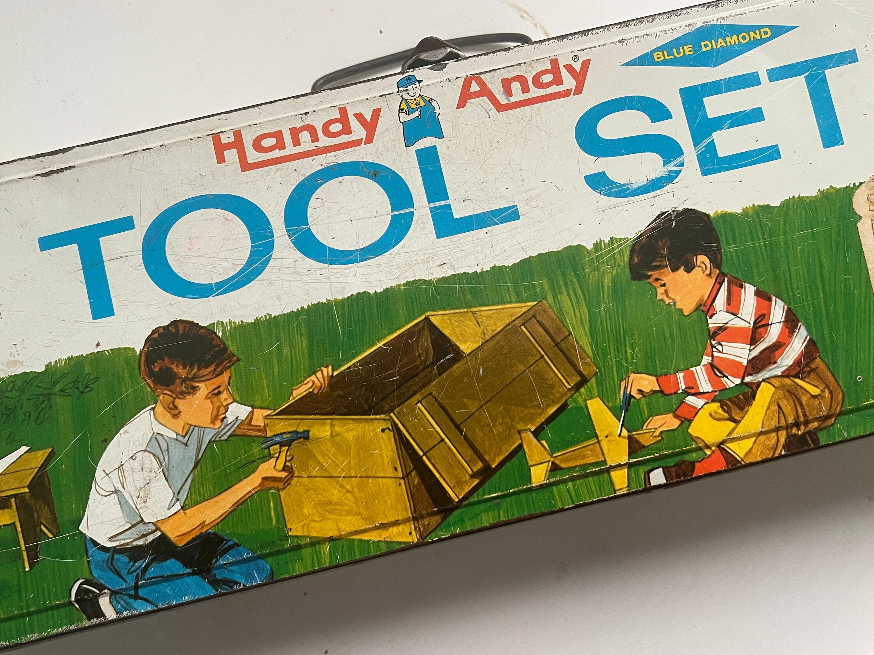 Vintage Metal Handy Andy Tool Set Box - Etsy