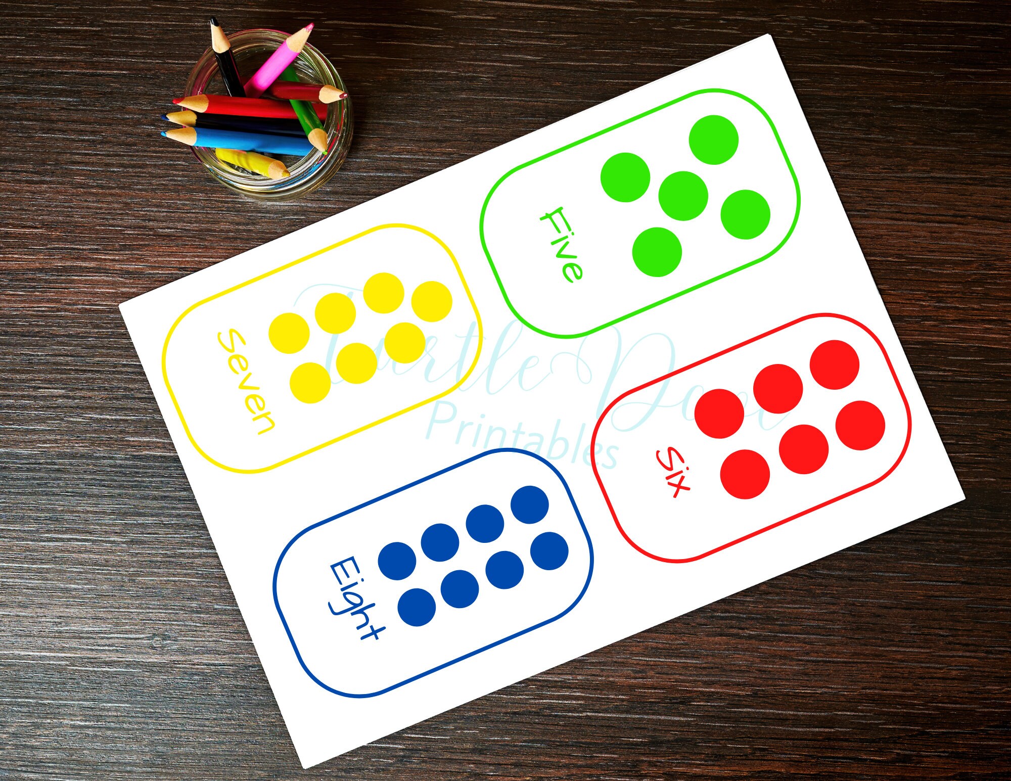 Numbers and Colors Printable Flashcard Bundle - Etsy