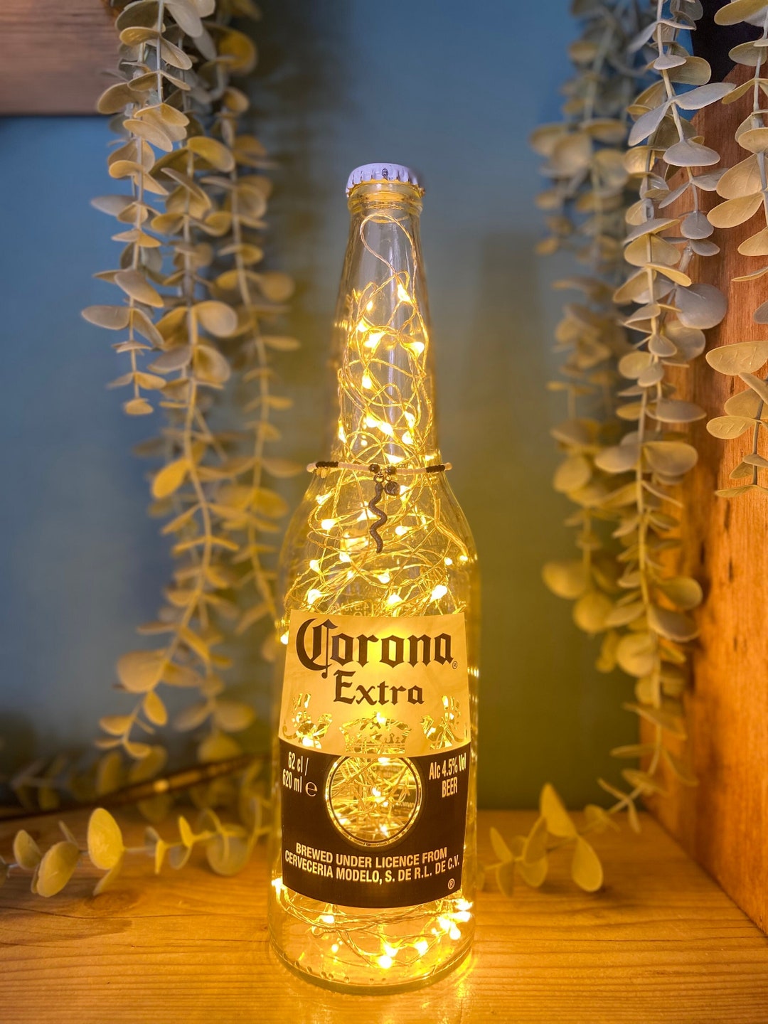 Corona 620ml Beer Bottle | Mains Powered LED Bottle Light - Filled With 100 Warm White LED ...
