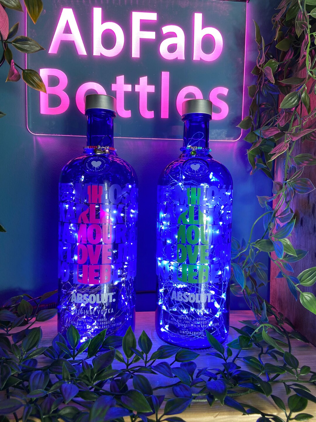 Absolut Vodka Love (limited Edition) 1 Litre | Mains Powered LED Bottle ...
