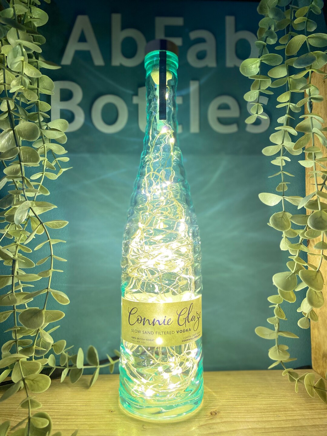 Connie Glaze Cornish Vodka 70cl | Mains Powered LED Bottle Light Filled ...