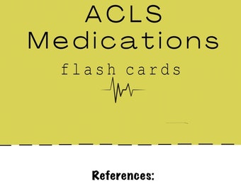 ACLS advanced Cardiac Life Support Survival Card Quick Reference Study ...