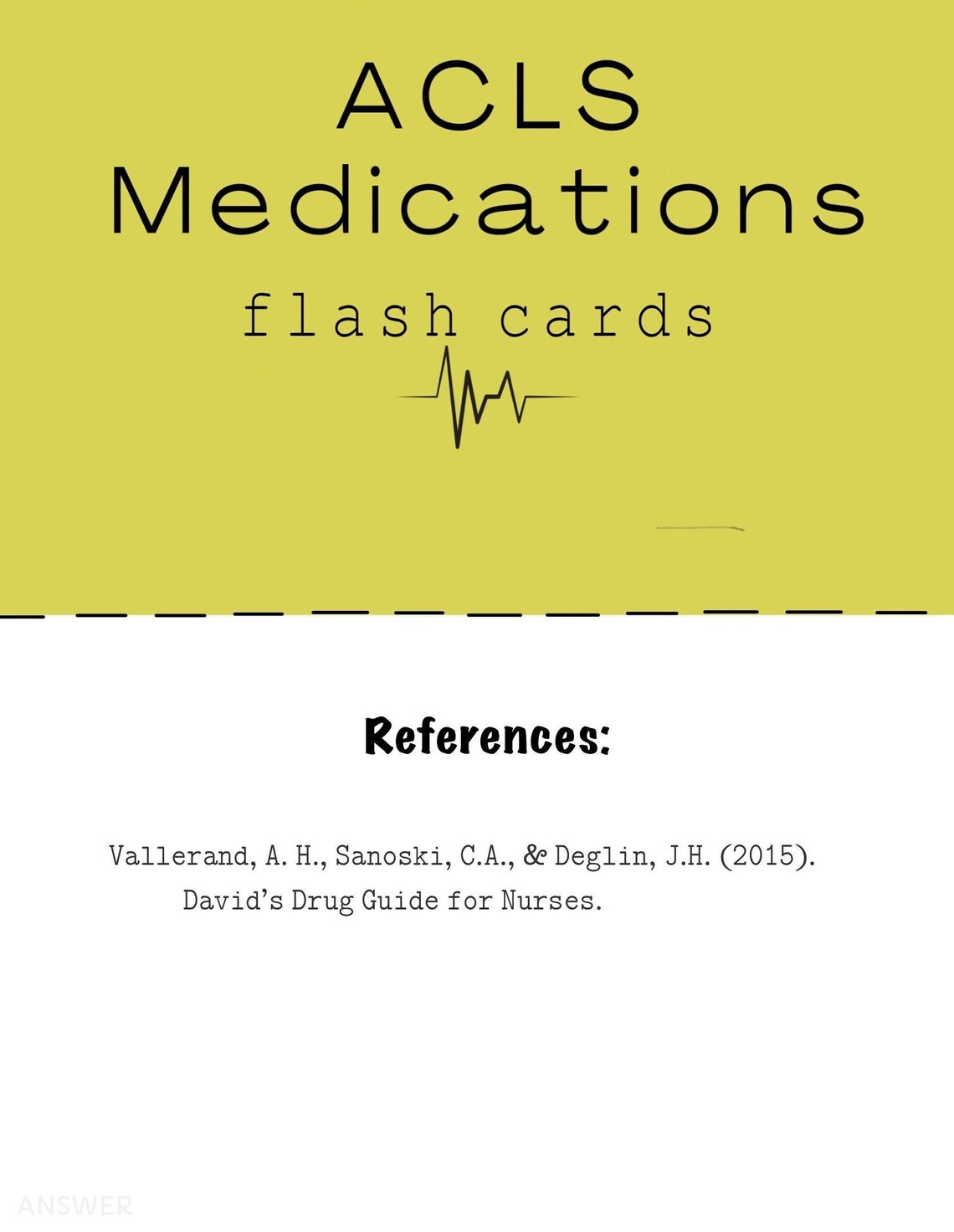 Quick Reference ACLS Medications - Etsy