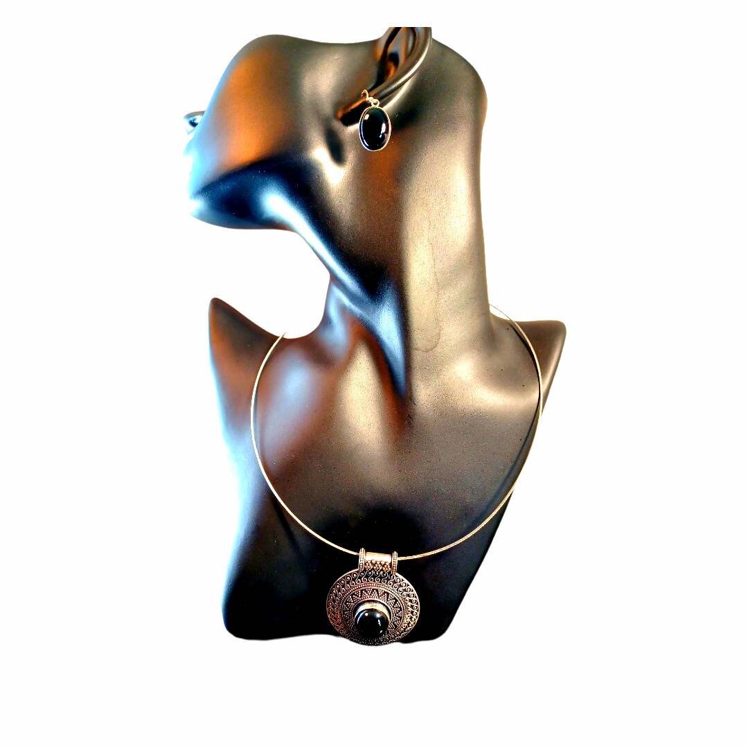 Black Onyx Modern Jewelry Set - Etsy