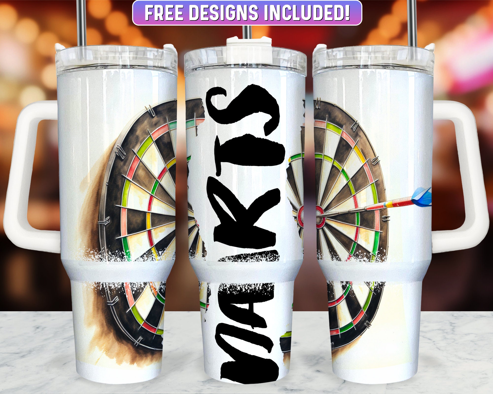 Darts 40oz Tumbler Wrap PNG Design Darts 40oz Quencher - Etsy
