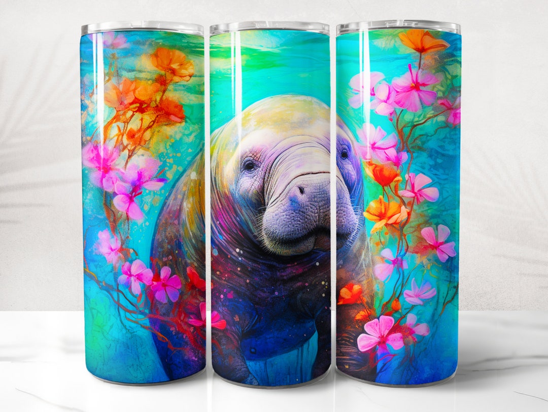 Manatee Tumbler Wrap PNG Design, Manatee Tumbler Wrap 20 Oz Skinny ...
