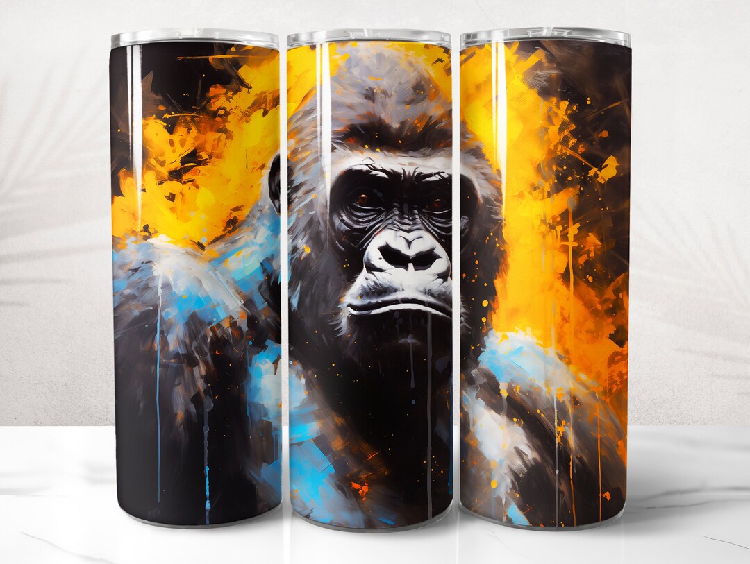 Gorilla Tumbler Wrap PNG Design, Gorilla Tumbler Wrap 20 Oz Skinny ...