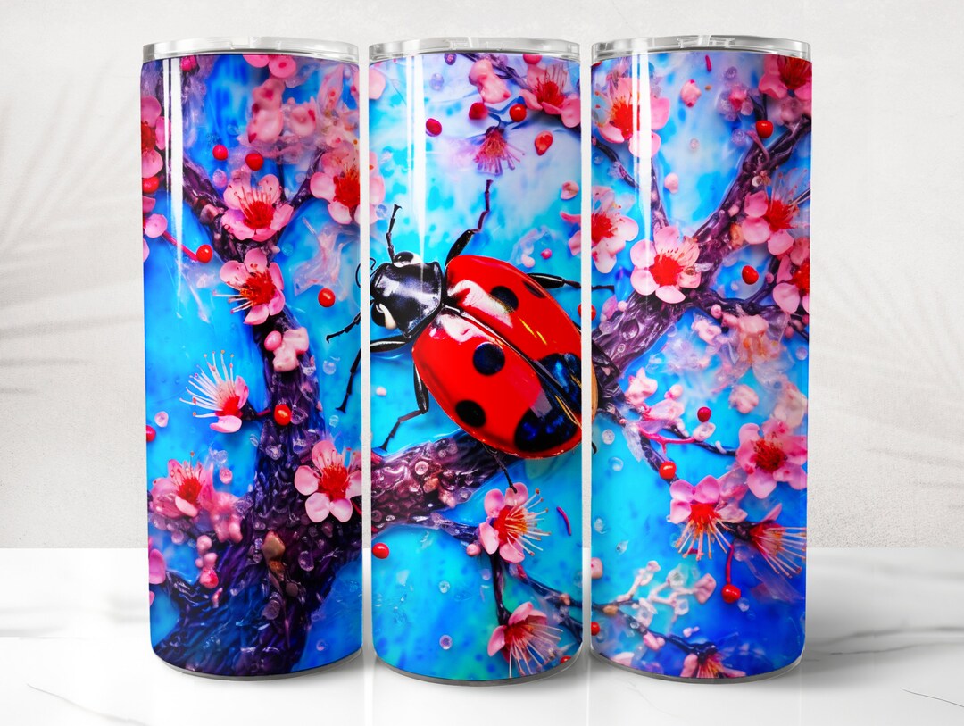 Ladybug Tumbler Wrap PNG Design, Ladybug Tumbler Wrap 20 Oz Skinny ...