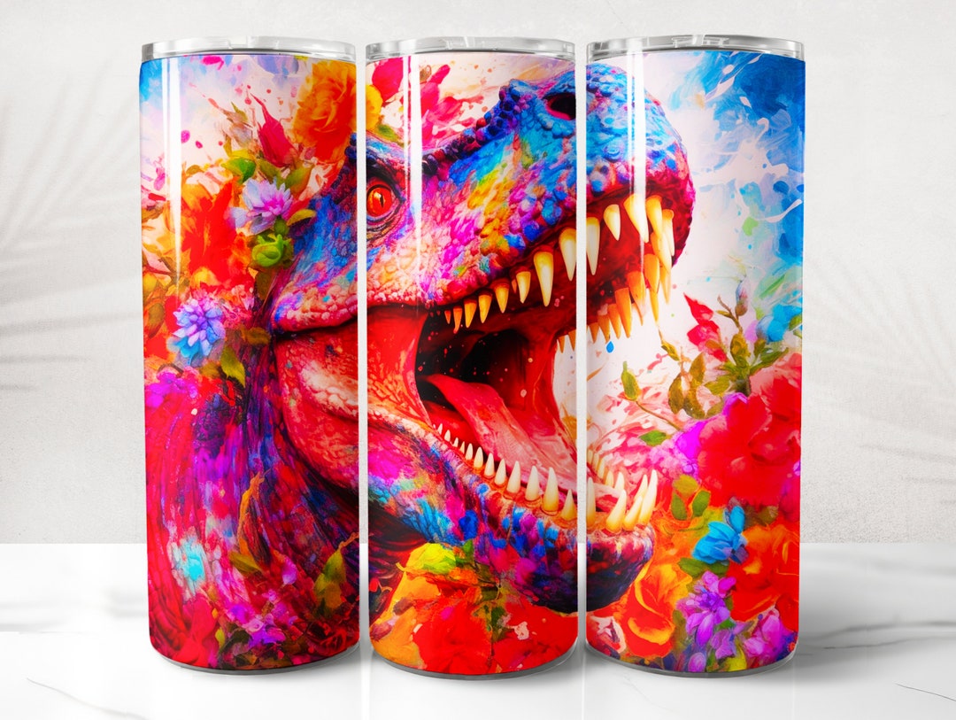 T-rex Tumbler Wrap PNG Design, T-rex Tumbler Wrap 20 Oz Skinny Tumbler ...