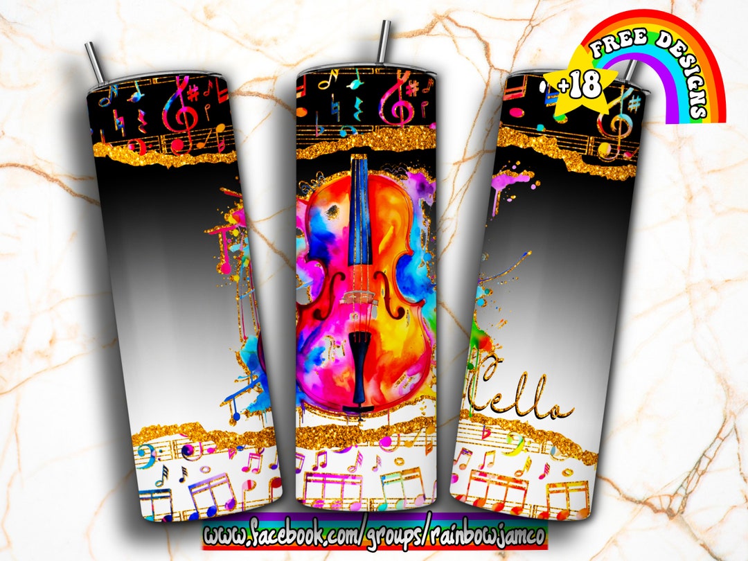 Cello Tumbler Wrap PNG Design Cello Tumbler Wrap 20 Oz Skinny - Etsy